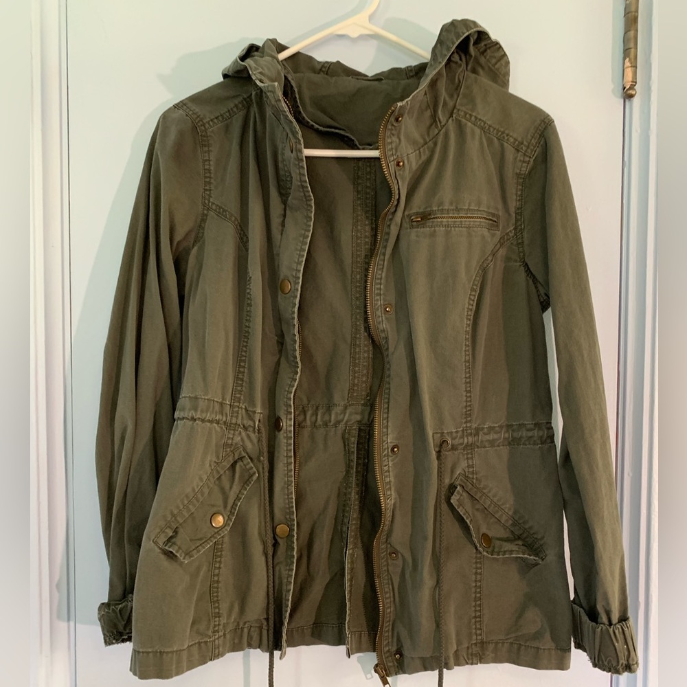 Oversized Olive Green Utility Jacket - Gem